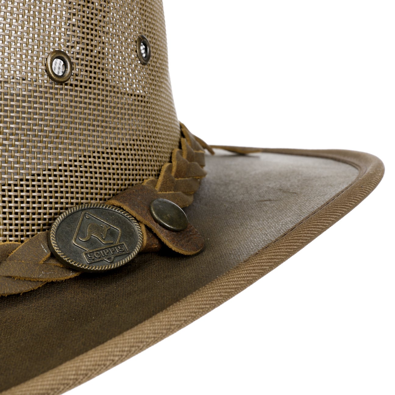 Brandon Mesh Crown Leren Hoed by Scippis - 74,99