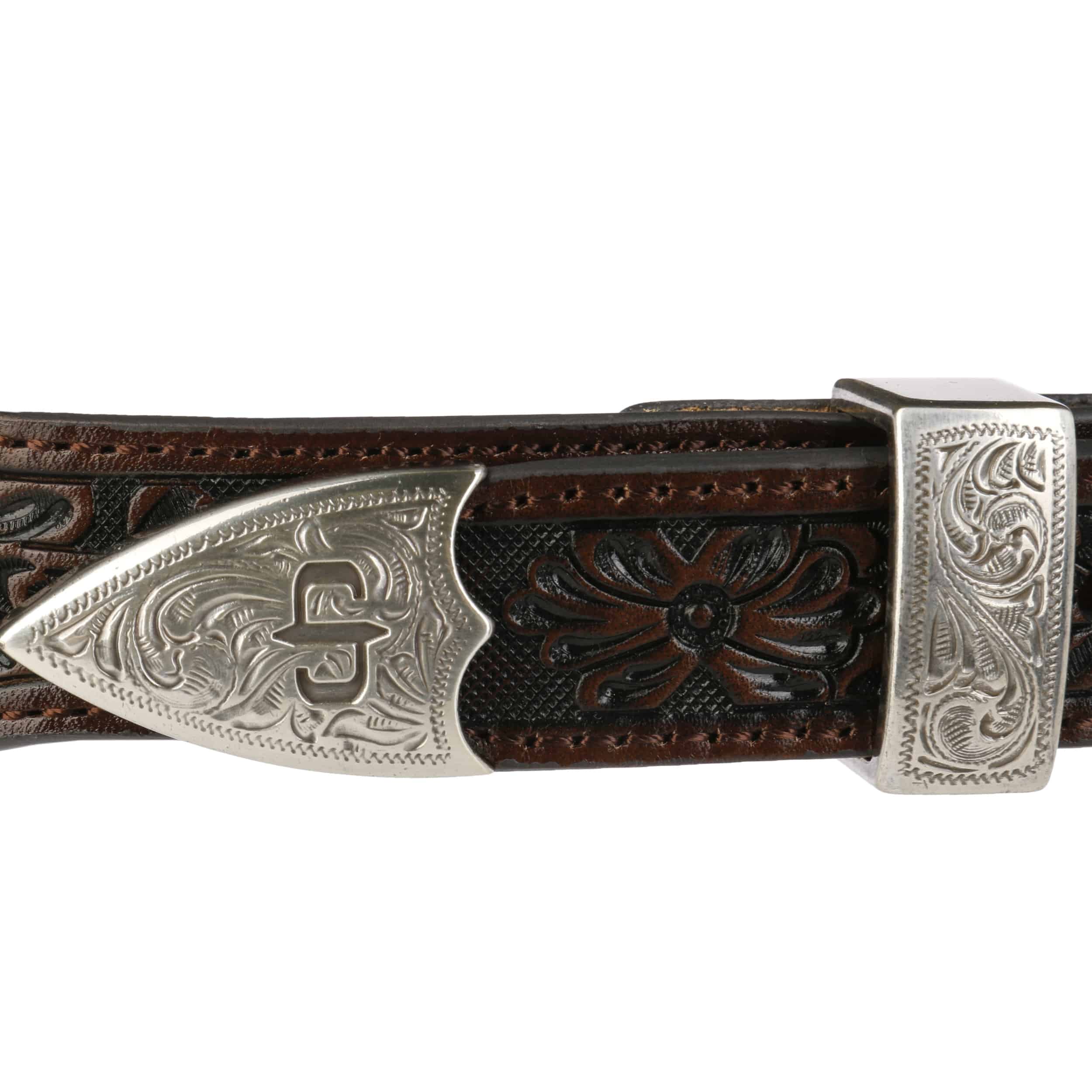 Croco Print Tooled Leather Belt by Stetson - € 120,00