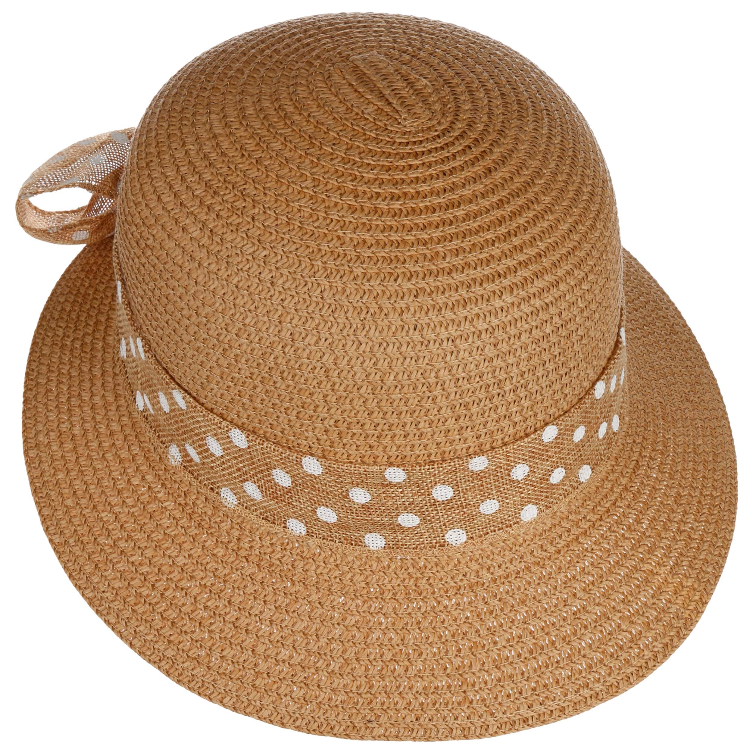 Dotted Band Hoed met Schuine Rand en Strikje - € 19,95