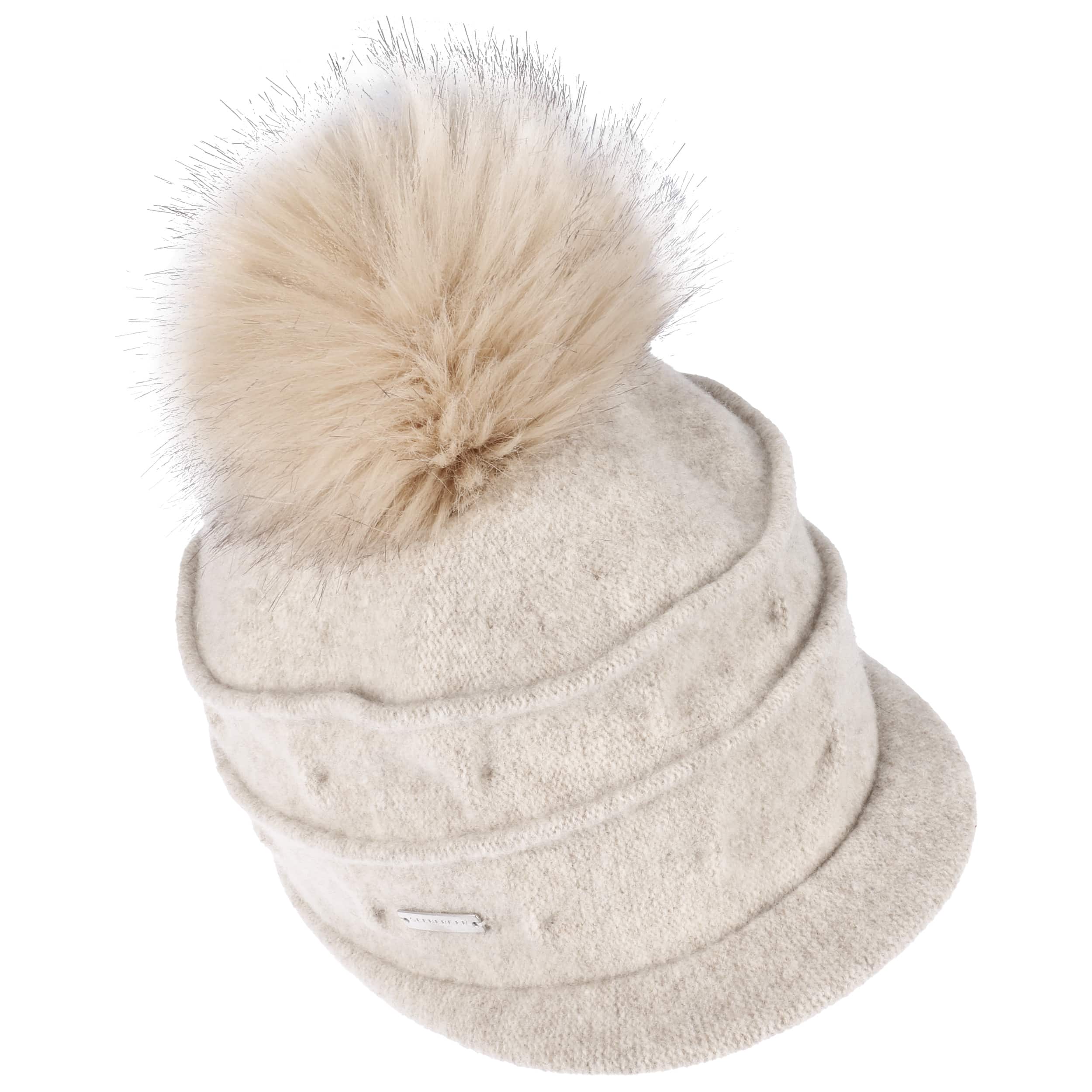 Muts van Gevilte Wol met Pompon by Seeberger - € 69,95
