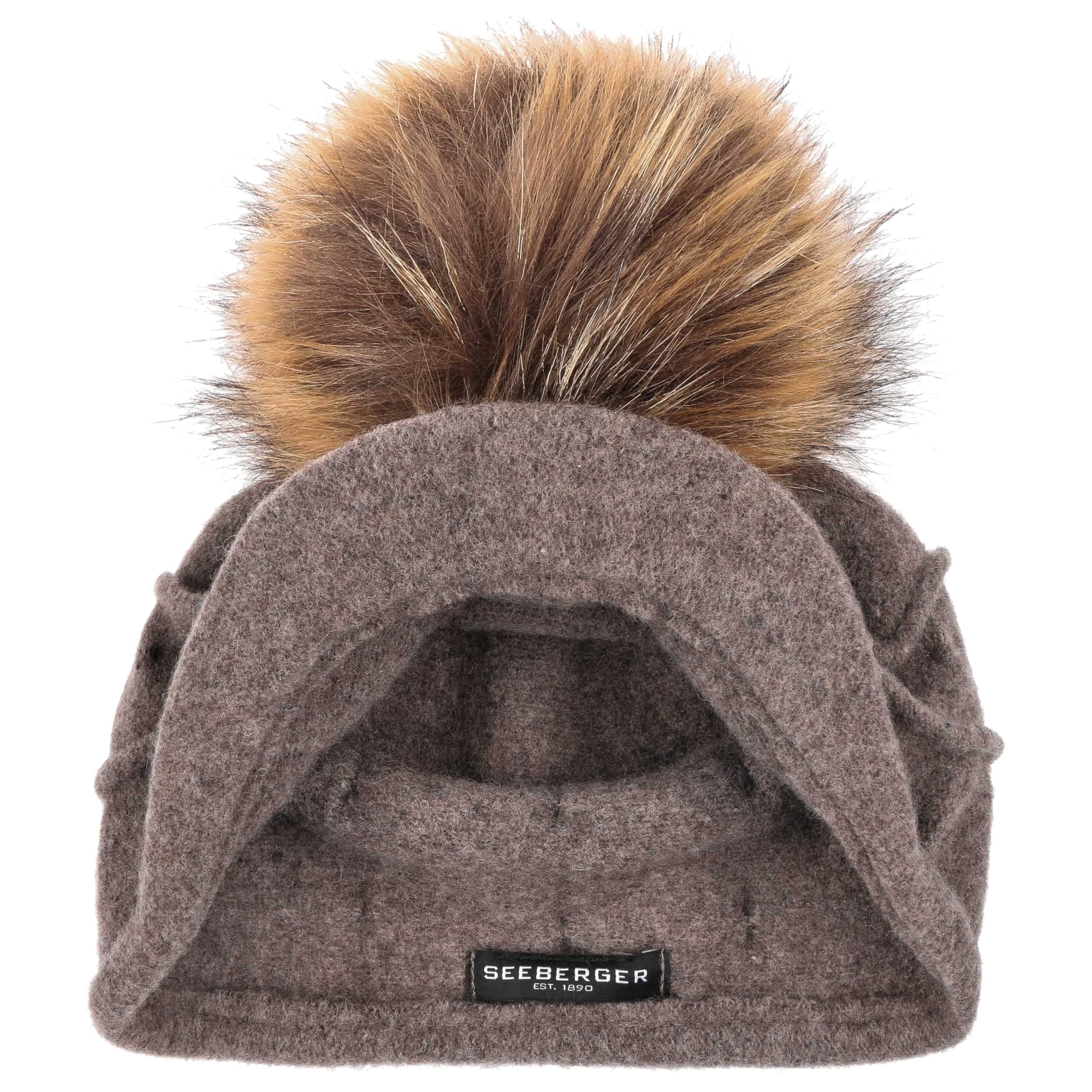 Muts van Gevilte Wol met Pompon by Seeberger - € 69,95