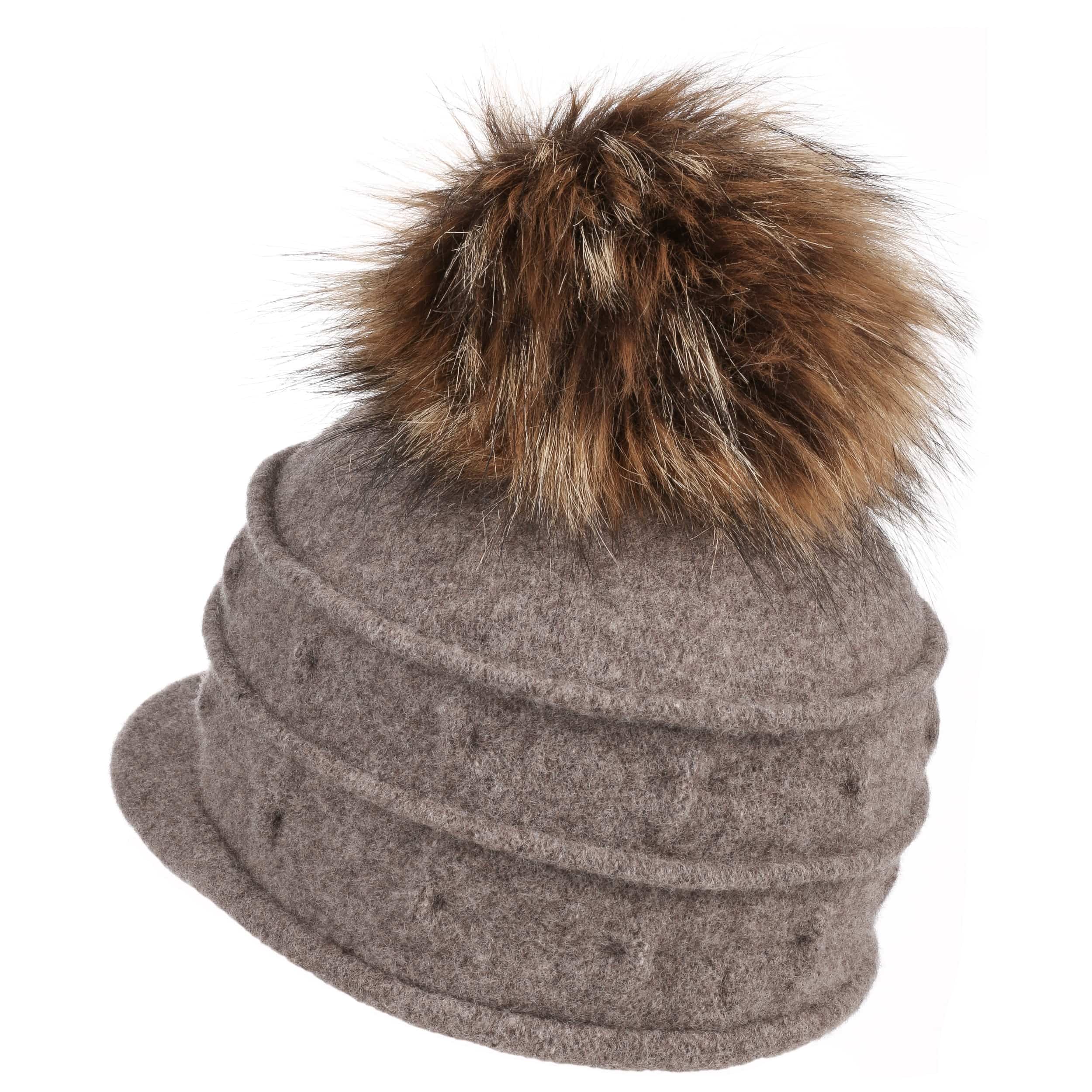 Muts van Gevilte Wol met Pompon by Seeberger - € 69,95