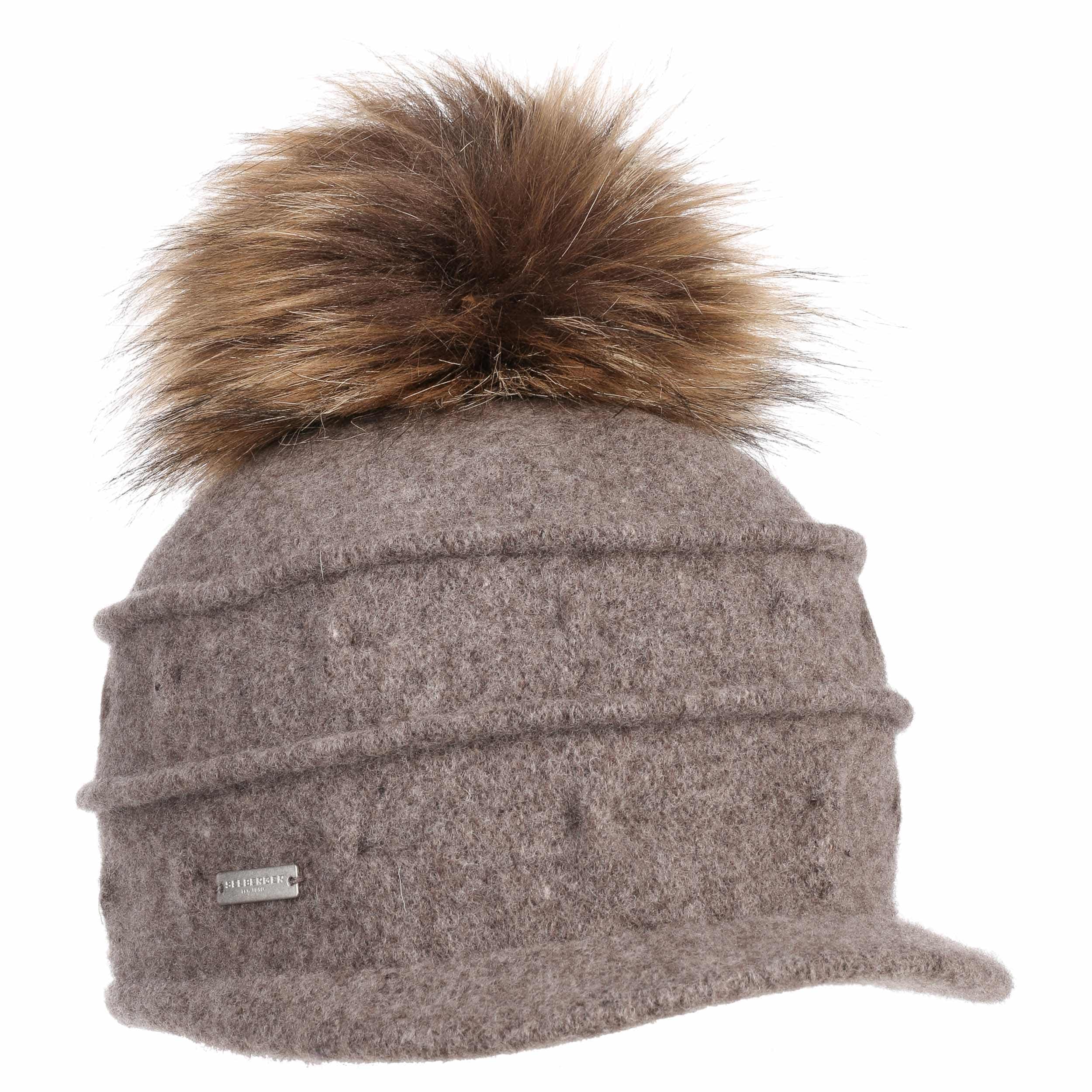 Muts van Gevilte Wol met Pompon by Seeberger - € 69,95