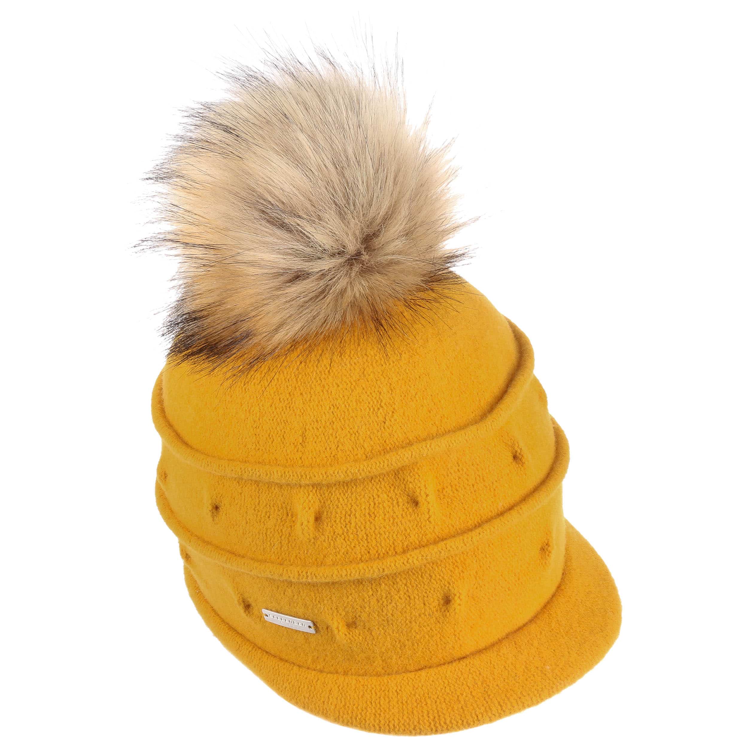 Muts van Gevilte Wol met Pompon by Seeberger - € 69,95