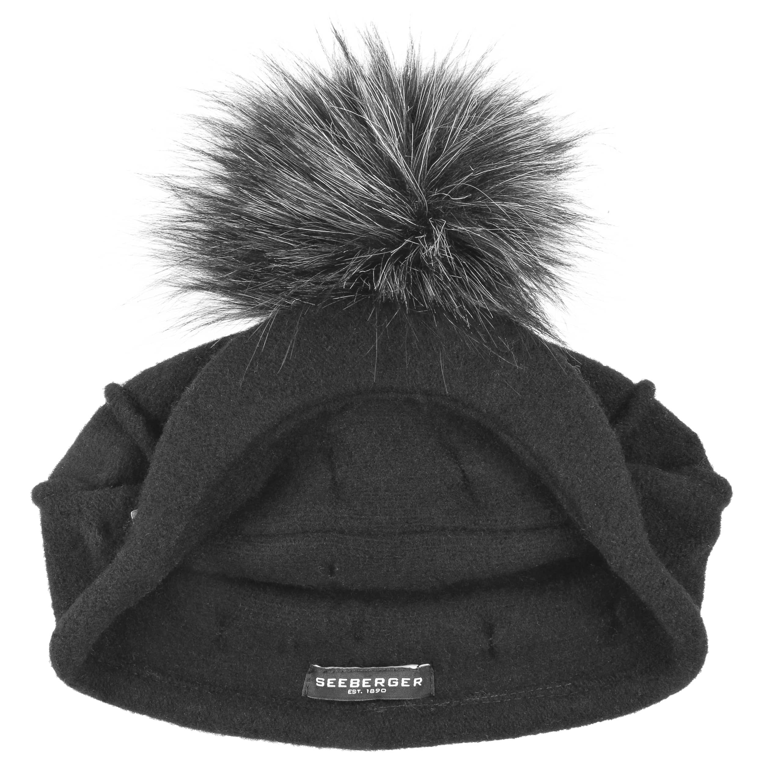 Muts van Gevilte Wol met Pompon by Seeberger - € 69,95