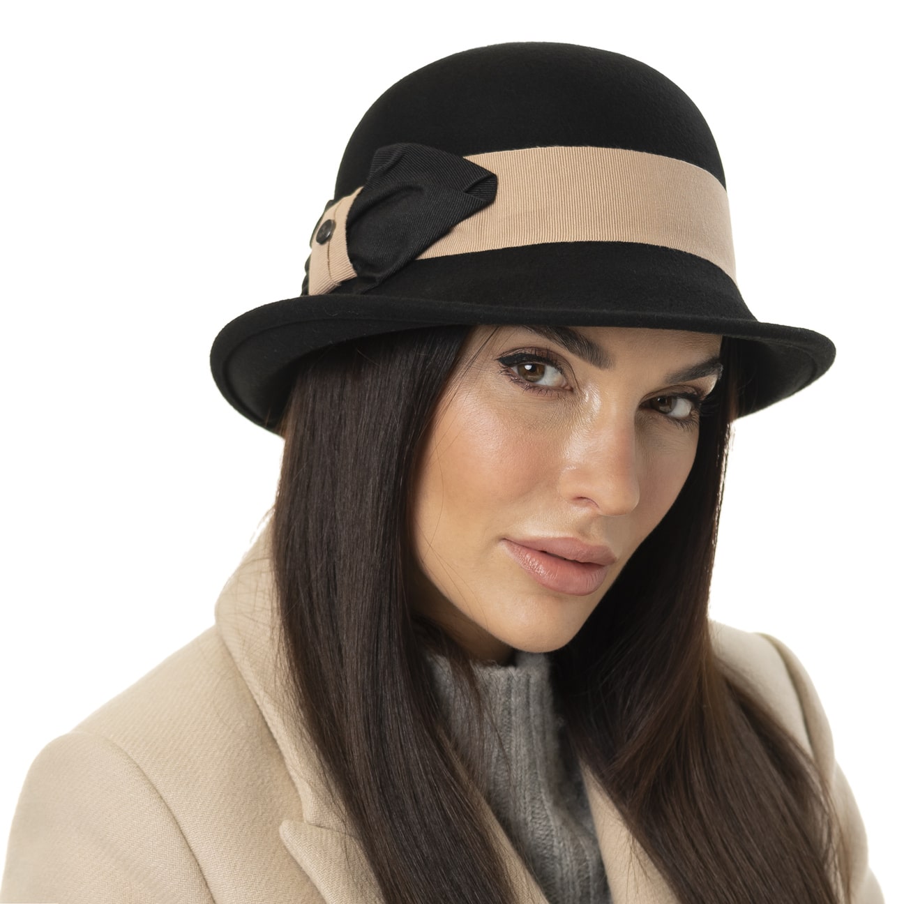 Twotone Wollen Hoed met Strikje by Lierys - € 69,95